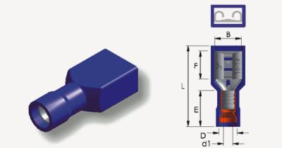 China SQUARE PVC FULLLY INSULATED FEMALE DISCONNECTORS(DOUBLE CRIMP)-C for sale