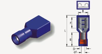 China SQUARE PVC FULLLY INSULATED FEMALE DISCONNECTORS(DOUBLE CRIMP) for sale