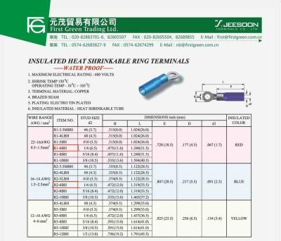 China Insulated Heat Shrinkable Ring Terminals for sale