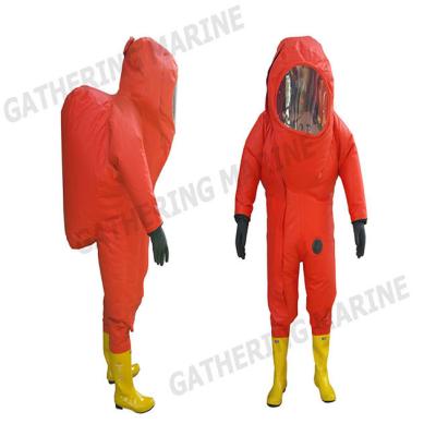 China Fire fighting equipment PVC heavy-duty chemical protective rubber suit for sale