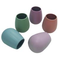 China 12 Different Colors Silicone Wine Cup 265ml With Scale Inside for sale
