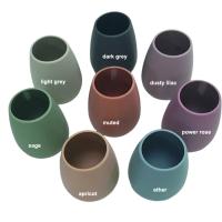 China 12 Different Colors Silicone Wine Cup 265ml With Scale Inside for sale