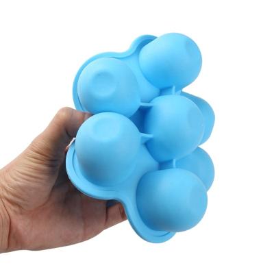 Cina Muffa rotonda 21*21*5CM dell'alimento del silicone del bambino delle cavità della muffa 7 del ghiaccio del silicone in vendita