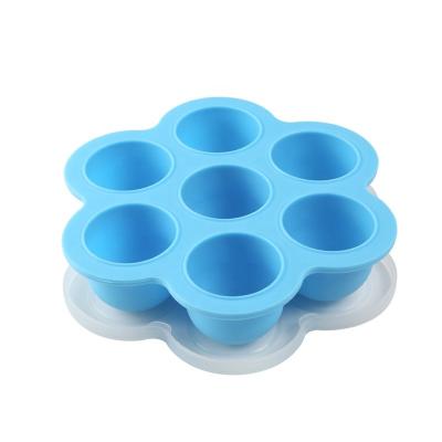 Cina Muffa rotonda 21*21*5CM dell'alimento del silicone del bambino delle cavità della muffa 7 del ghiaccio del silicone in vendita
