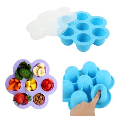 Cina Muffa rotonda 21*21*5CM dell'alimento del silicone del bambino delle cavità della muffa 7 del ghiaccio del silicone in vendita