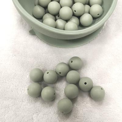 Cina New Color BPA Free Baby Chew Necklace Round Silicone Teething Beads Brown/pink/orange/green/blue or Custom Color DL13-005 CN;GUA in vendita