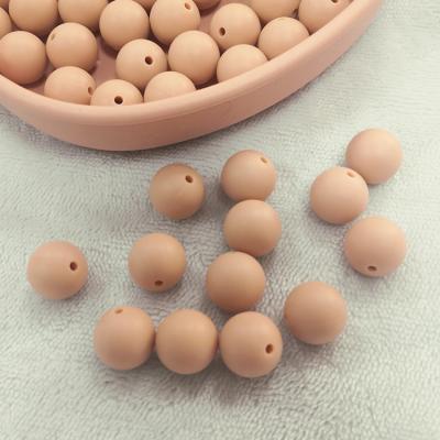Cina New Color BPA Free Baby Chew Necklace Round Silicone Teething Beads Brown/pink/orange/green/blue or Custom Color DL13-005 CN;GUA in vendita