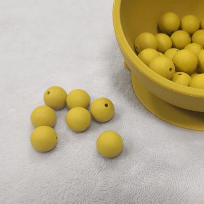 Cina New Color BPA Free Baby Chew Necklace Round Silicone Teething Beads Brown/pink/orange/green/blue or Custom Color DL13-005 CN;GUA in vendita