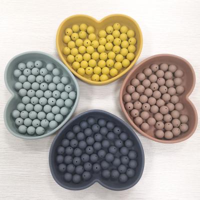Cina New Color BPA Free Baby Chew Necklace Round Silicone Teething Beads Brown/pink/orange/green/blue or Custom Color DL13-005 CN;GUA in vendita