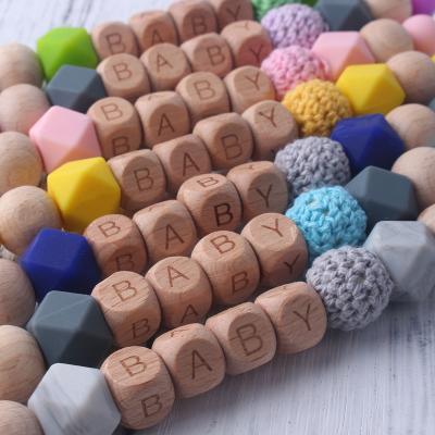 Cina Lavori all'uncinetto la clip di legno 30*3*2cm della tettarella della perla di Soother ClipsSilicone del silicone in vendita