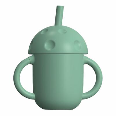 Cina Tazza nuda organica libera a perfetta tenuta portatile di Sippy del silicone di BPA con paglia in vendita