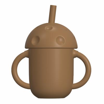 Cina Tazza nuda organica libera a perfetta tenuta portatile di Sippy del silicone di BPA con paglia in vendita