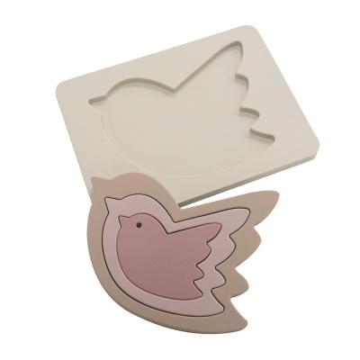 Cina Giocattoli animali dell'uccello del silicone educativo di puzzle per i bambini divertendosi insieme 5pcs in vendita
