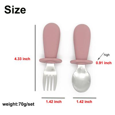 Cina Materiale d'argento di acciaio inossidabile della coltelleria 316 del bambino del silicone per i bambini in vendita