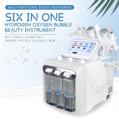 China 6 In 1 Hydro Oxygen Bubble Facial Machine Blackhead Remover Salon Beauty Device for sale