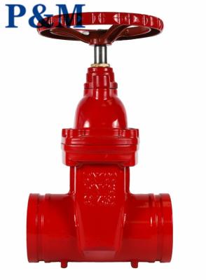China AWWA C509 DN100 Grooved end resilient seal gate valve for sale