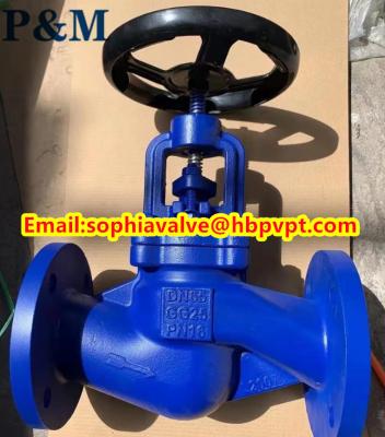 Quality DIN GG25 PN16 cast iron globe valve made in China for sale