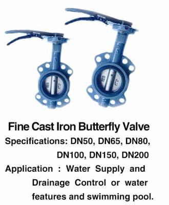 China Accesorios DN25 manual de la fuente de la piscina válvula de mariposa del arrabio de 1 pulgada en venta