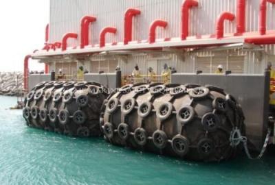 China Marine Pneumatic Rubber Fender with Galvanized Chain and Tire for sale