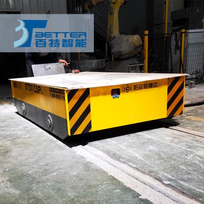 China 60T Capacity Battery Powered Transfer Cart Electric Material Transfer Trolley for sale