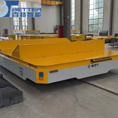 China Materials Transport 20 Tons Rail Powered Transfer Cart Workshop Flat Bed Trailer for sale