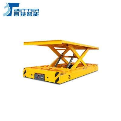 China Large Table Power Driven Rail Flat Wagon Electric Transfer Cart for sale