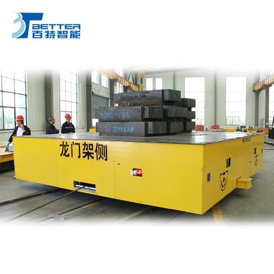 China Large Table Power Driven Rail Flat Wagon Electric Transfer Cart for sale