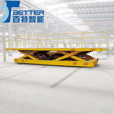 China Large Table Power Driven Rail Flat Wagon Electric Transfer Cart for sale