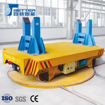 China 30t Motorized Trolley Transfer Cart on Rails with Electric Turntable for sale