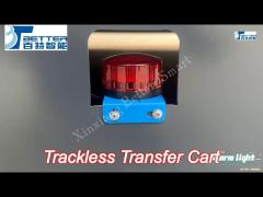industrial motorized trackless transfer cart featuring pu wheels for heavy material transport