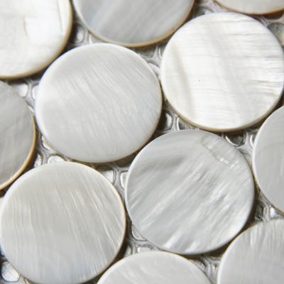 Handmade Beautiful Sea shell Mosaic Freshwater Shell Mosaic Small Round Pieces in Dia 25mm