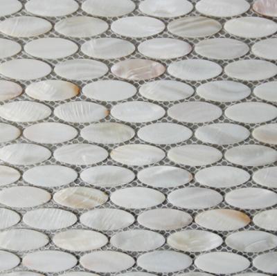 Handmade Beautiful Sea shell Wall Mosaic Freshwater Sea Shell Mosaic Oval Shape 15x28mm
