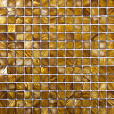 China Handgemachtes schönes See-Oberteil Mosaik-Frischwasser-Shell-Mosaik-goldene Bronzefarbe 20x20mm zu verkaufen