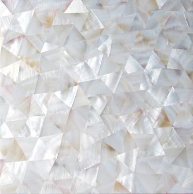 China Handmade Beautiful Sea shell Wall Panel Freshwater Shell Decorating Panel Triangle 10-35mm for sale