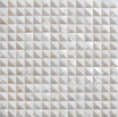 China Convex Pinnacle Surface Sea shell Wall Panel Freshwater sea Shell Decorating Panel 20x20mm for sale