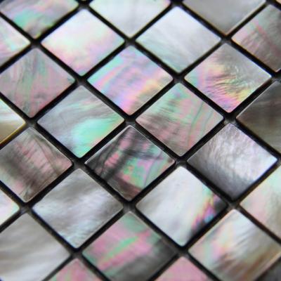 China Handmade Beautiful Sea shell Mosaic Black Butterfly Shell Mosaic Square Pieces 15x15mm for sale