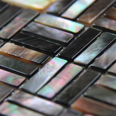 China Handmade Beautiful Sea shell Mosaic Black Butterfly Shell Mosaic Square Pieces 6x20mm for sale