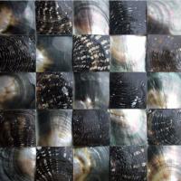 China Black Butterfly Sea Shell Wall Panel Convex Surface 60x60mm Mosaic Tile for sale