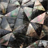 China Black Butterfly Sea Shell Wall Panel Convex Surface Triangle 40mm Handmade Mosaic for sale