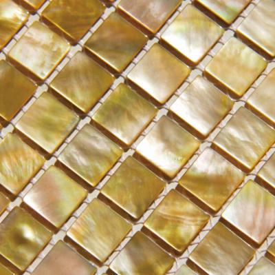 Chine La belle place faite main de mosaïque de Shell de papillon de jaune de mosaïque de coquille de mer rapièce 15x15mm à vendre