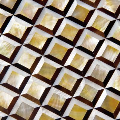 China Mariposa amarilla Shell Shell y oído de agua dulce mezclados Shell del ganado que adorna el panel de pared en venta