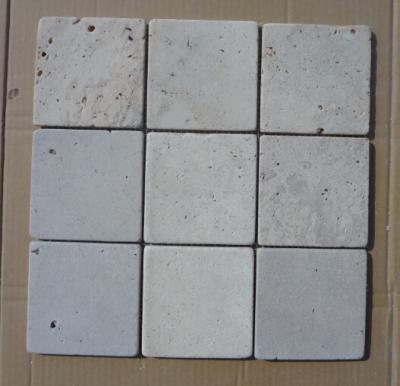 Chine Mosaïque blanche de travertin de la Chine de mosaïque en pierre naturelle avec la finition dégringolée pour la décoration de mur à vendre