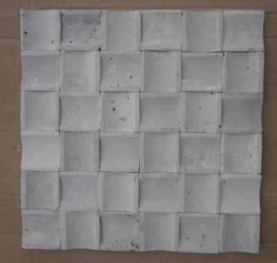 Chine Surface concave blanche de la mosaïque 3D de travertin de la Chine de mosaïque en pierre naturelle pour la décoration de mur à vendre