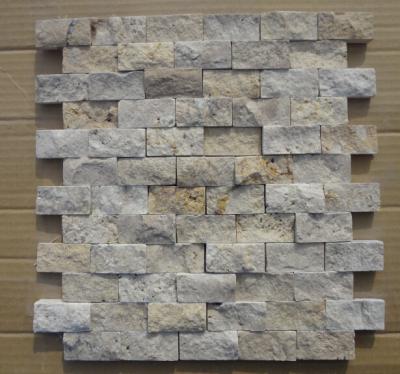 Chine Modèle de mosaïque blanc de mur de travertin de la Chine de mosaïque de mosaïque chinoise en pierre naturelle de travertin à vendre