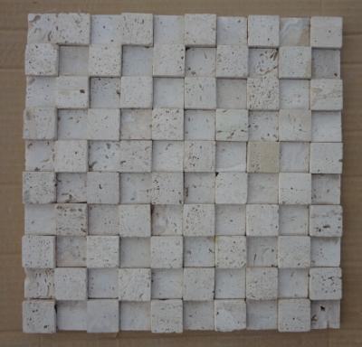 Chine Modèle de mosaïque blanc de travertin de la Chine de mosaïque de travertin de mosaïque chinoise en pierre naturelle de mur à vendre