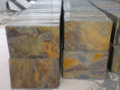 Chine Ardoise multicolore de la Chine parquetant les pierres rouillées de patio d'ardoise de rouille de machines à paver d'ardoise à vendre