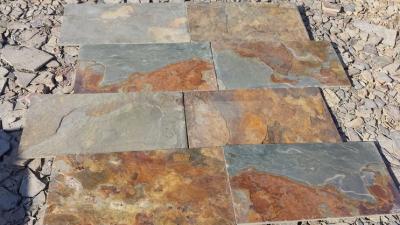 China Piedra de pavimentación oxidada de la pizarra de las baldosas multicoloras de la pizarra de China para la calzada de la calzada en venta