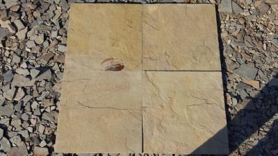 China La pizarra del amarillo de China teja las pavimentadoras de piedra naturales amarillas de la piedra de pavimentación de la pizarra para la calzada en venta
