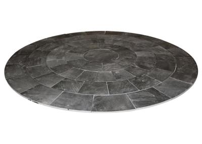 China Pavimentadoras negras chinas de la yarda de la piedra de pavimentación de la pizarra del medallón de la pizarra del carbón de leña de la piedra del círculo de la pizarra en venta