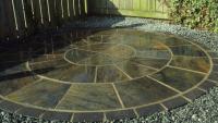 China Rusty Multicolor Slate Medallion Floor Tile 30x30cm Natural Split Square Pattern Paving Stone for sale